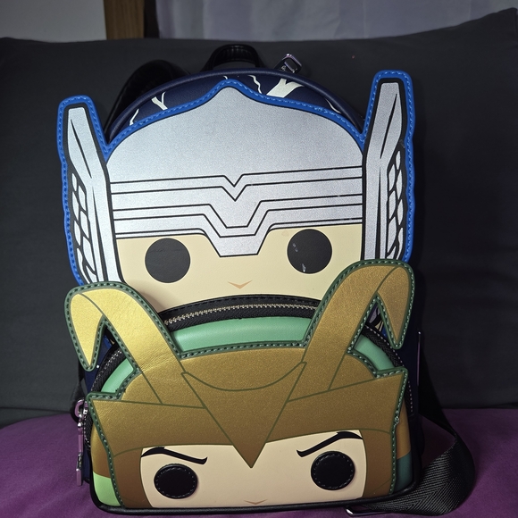 Loungefly | Bags | Loungefly Blue Pop Logo Backpack | Poshmark